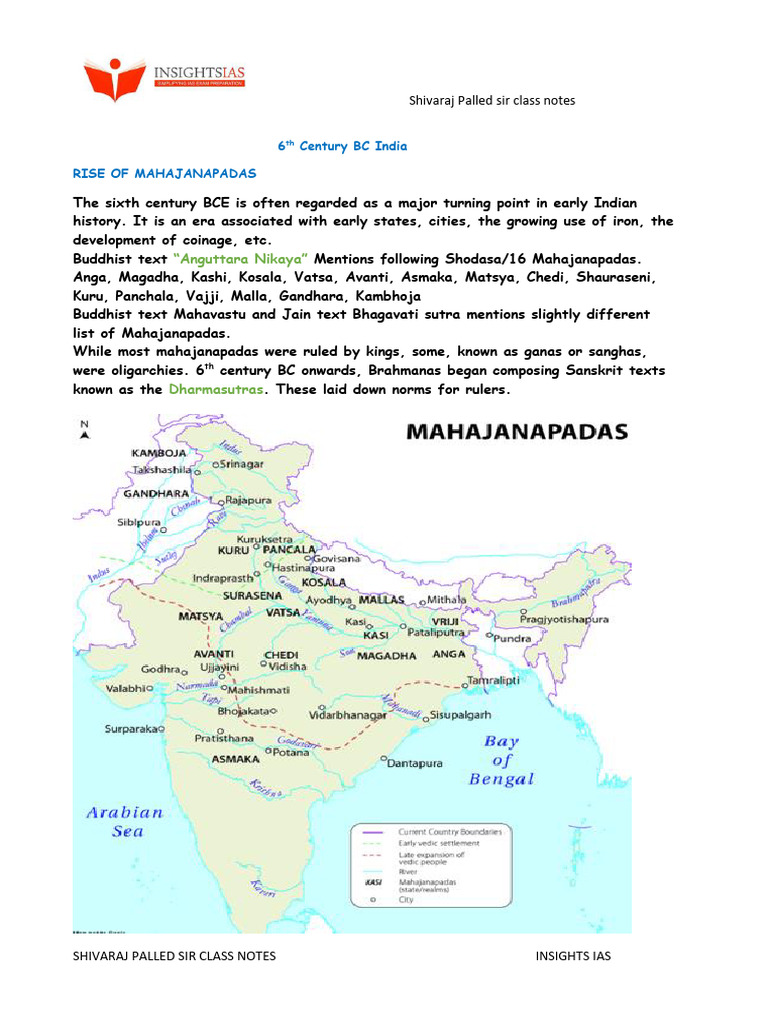 Sixth Century BC India: Mahajanapadas Rise | PDF