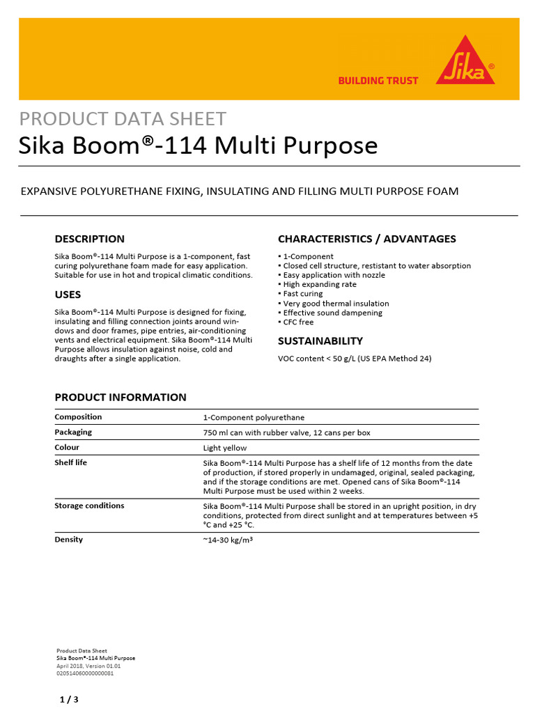 sika_boom_-114_multipurpose | PDF | Building Technology | Building ...