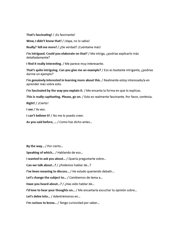 B2 Expressions For Speaking | PDF