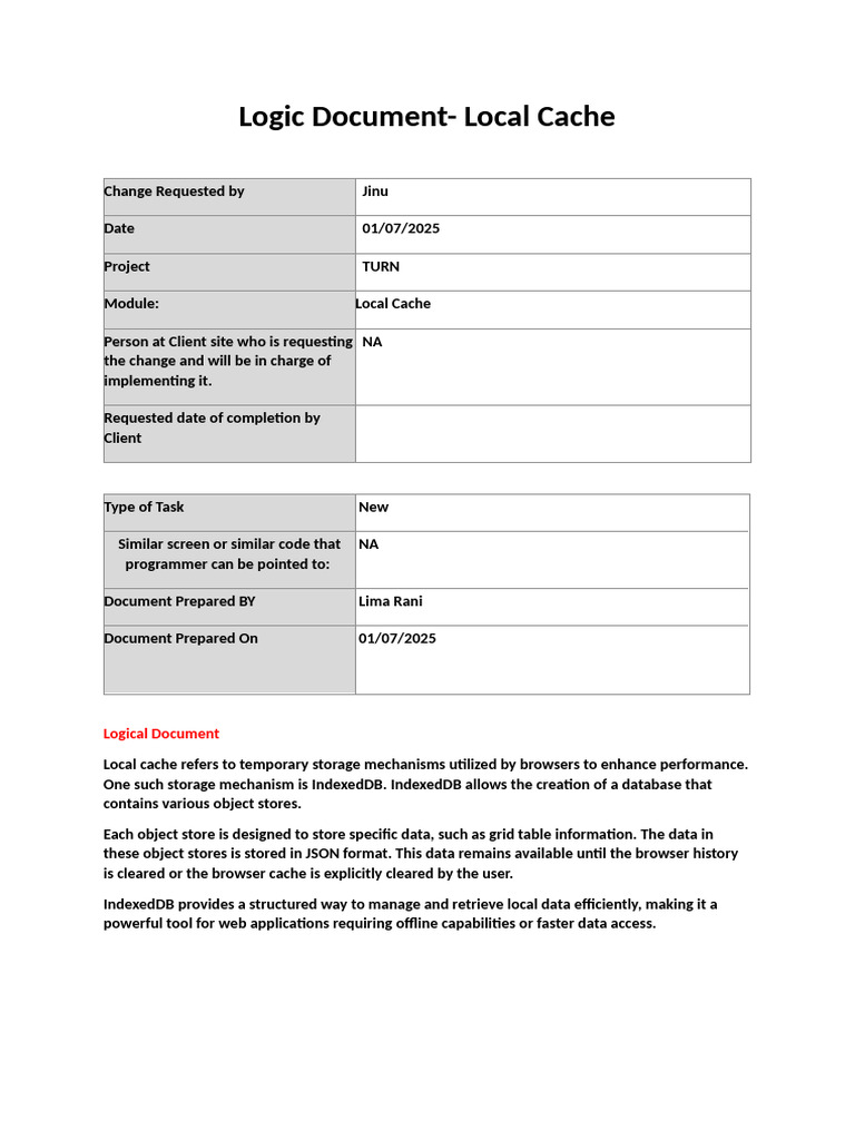Logic Document - Localcache | PDF