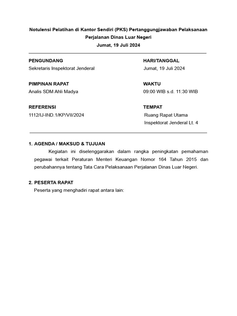 Panduan Perjalanan Dinas Luar Negeri | PDF