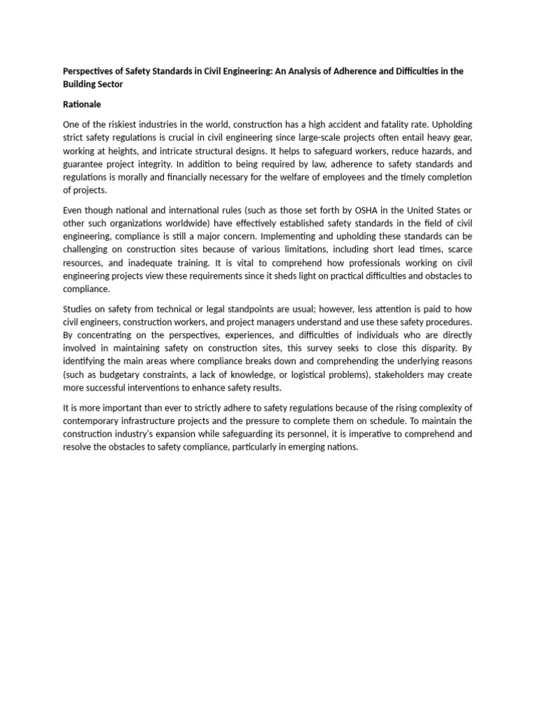 Perspectives of Safety Standards in Civil Engineering | PDF