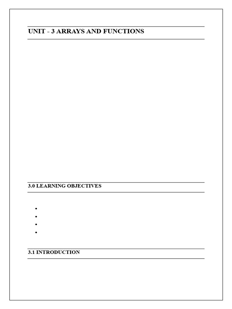 Unit III - Arrays and Functions | PDF | Parameter (Computer Programming) | Integer (Computer ...