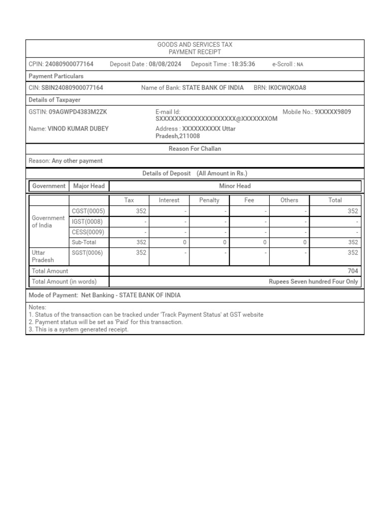GST-Challan Receipt | PDF