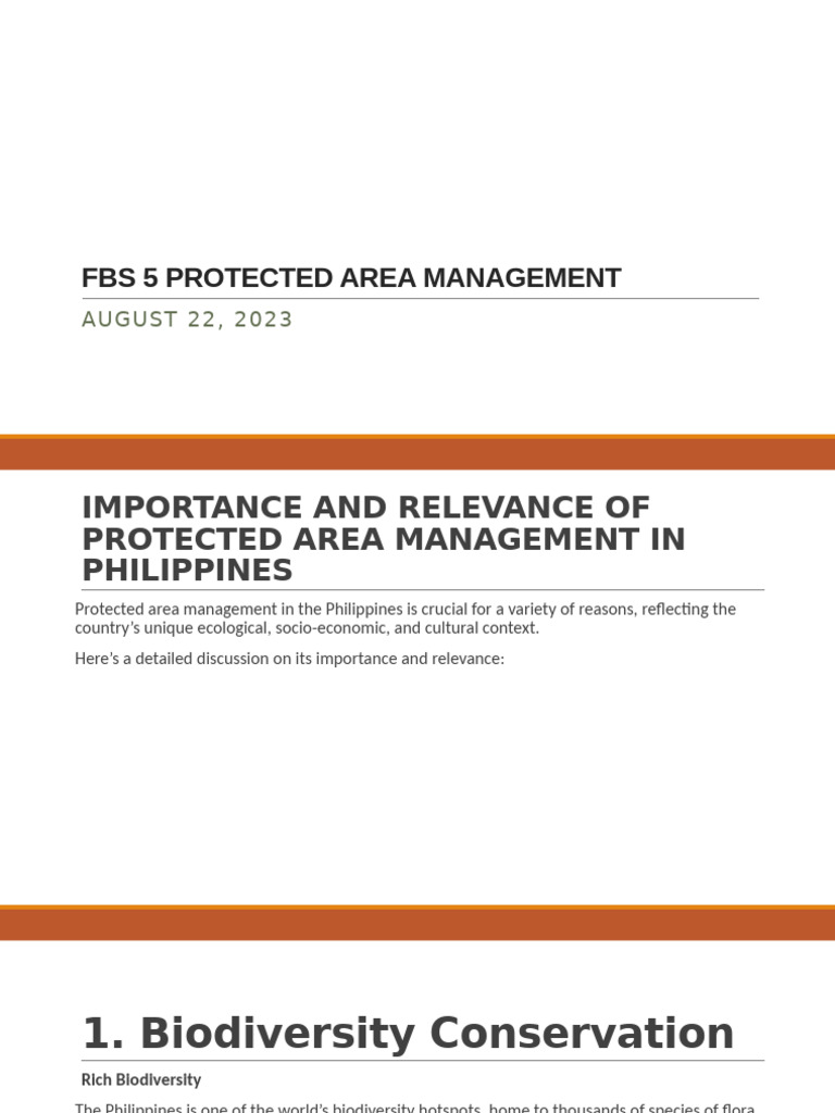 Fbs 5 Protected Area Management | PDF | Protected Area | Conservation ...