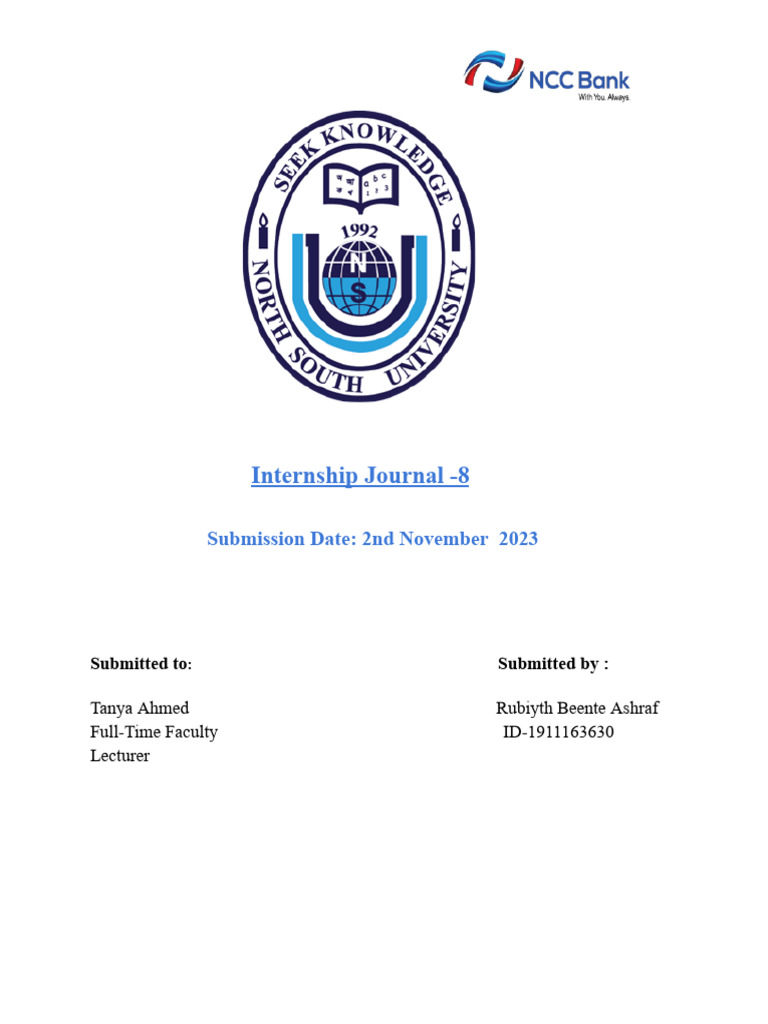 Internship Journal - 8 | PDF