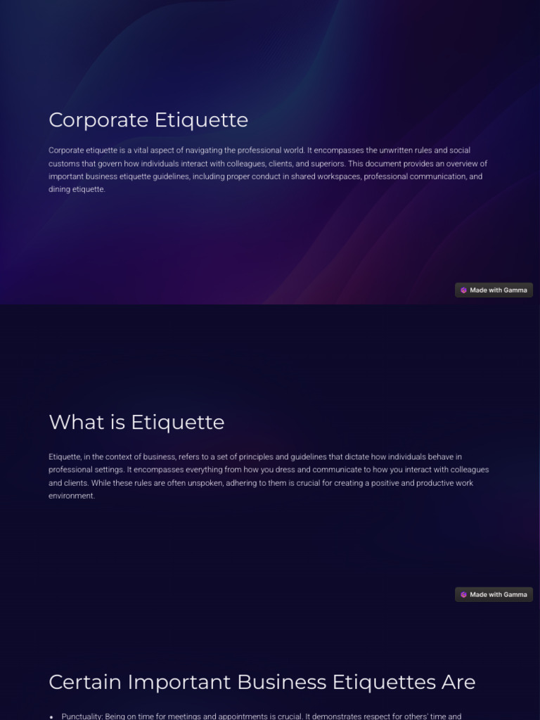 Corporate Etiquette (1) | PDF | Etiquette | Communication