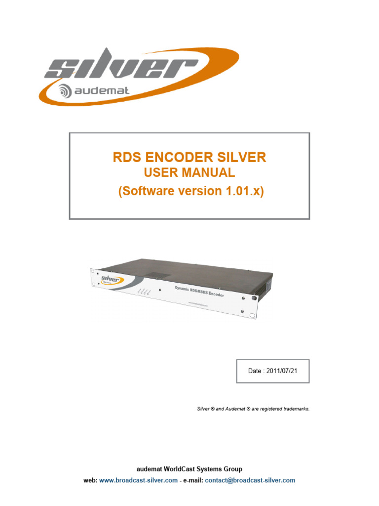 Rds Encoder Silver - Man - en - v1.0 | PDF | Mains Electricity | Decibel