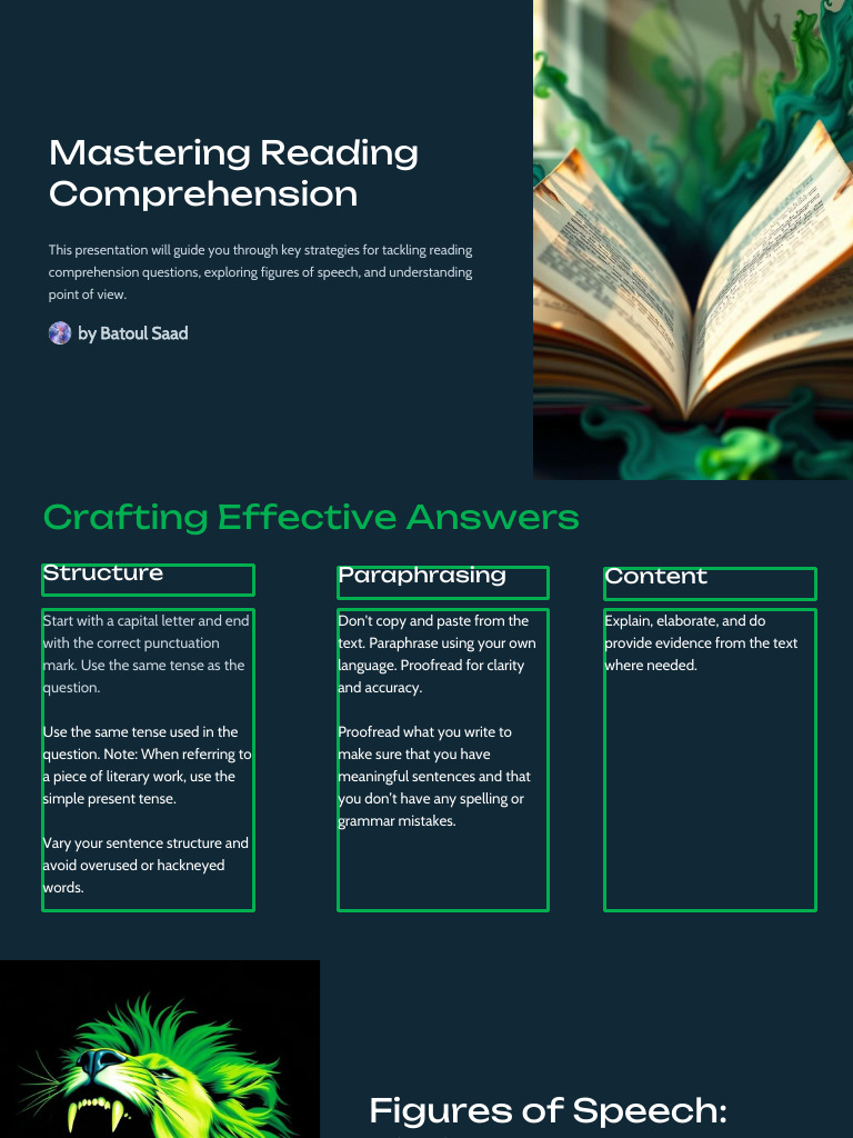 Mastering Reading Comprehension | PDF | Narration | Adverb