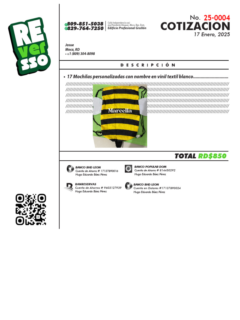 Reversso - Cotizacion No 5 | PDF