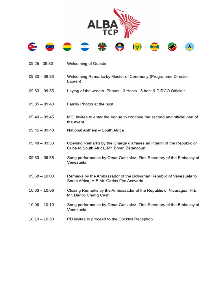 Draft Programme Alba TCP 13 December 2024 | PDF