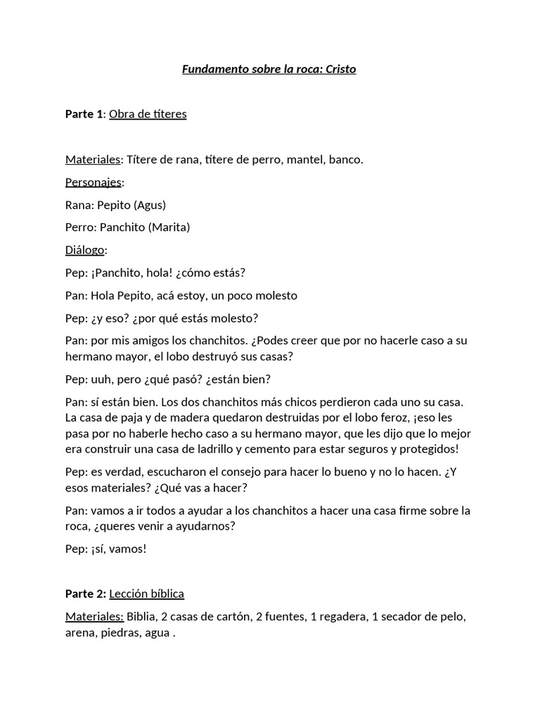 Fundamento Sobre La Roca Cristo | PDF | Parábolas de Jesús