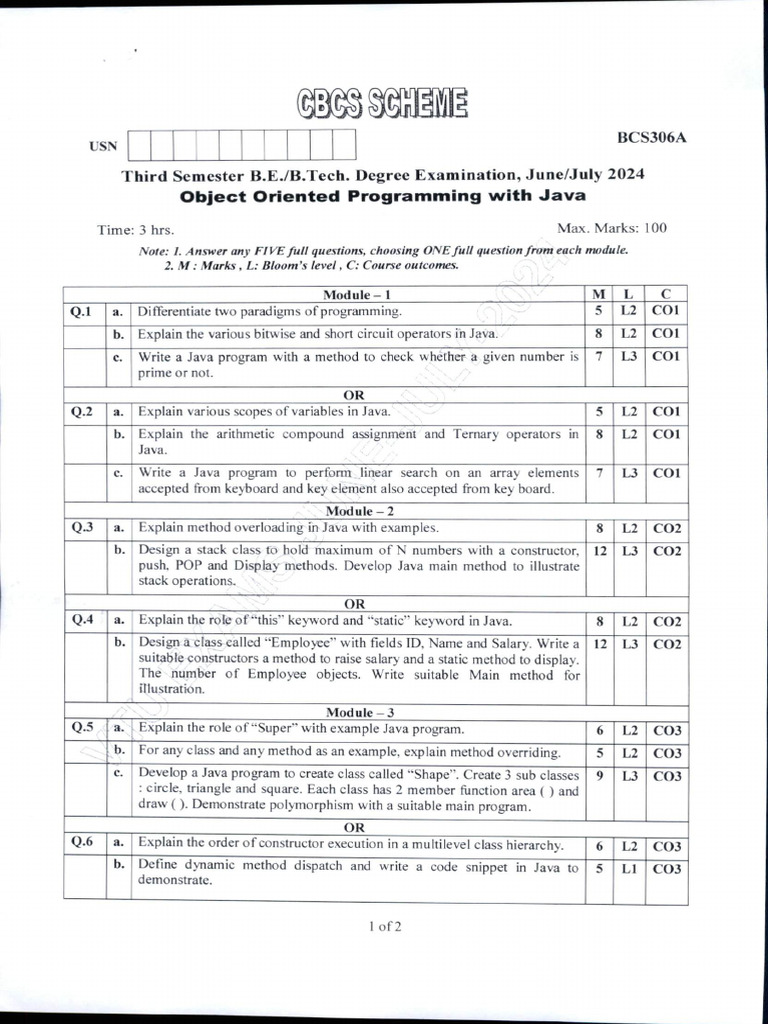 SCH - Bcs306a June-July | PDF