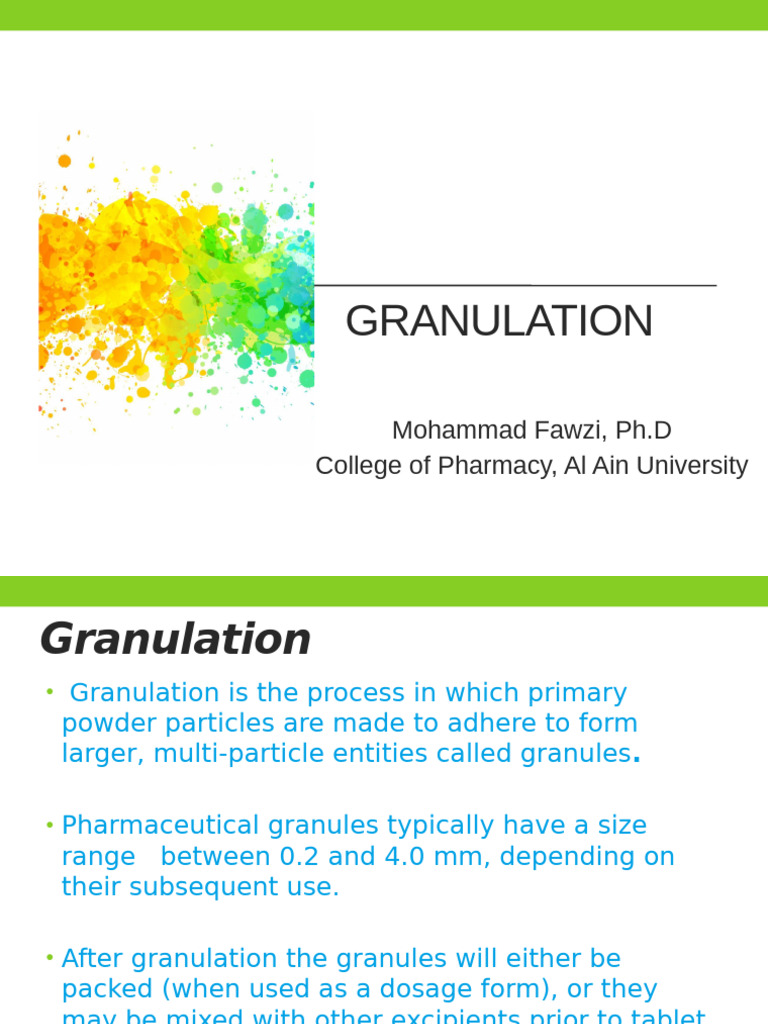 Advanced Granulation Techniques Overview | PDF | Tablet (Pharmacy ...