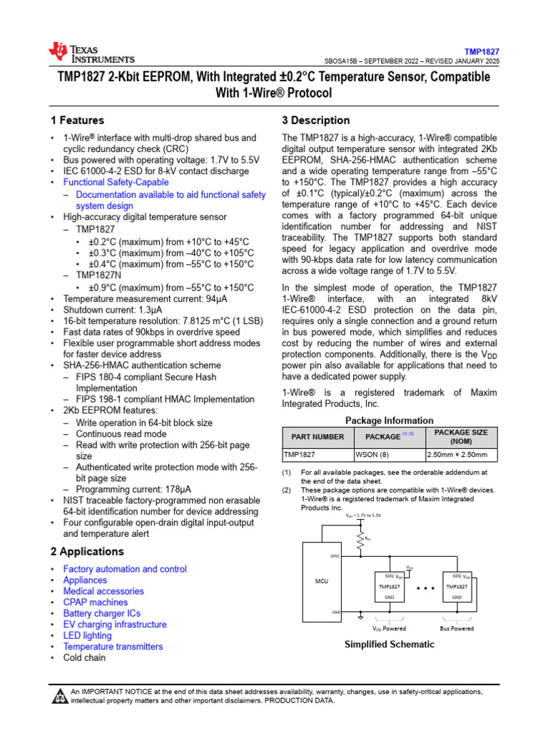TMP 1827 | PDF | Electrostatic Discharge | Input/Output