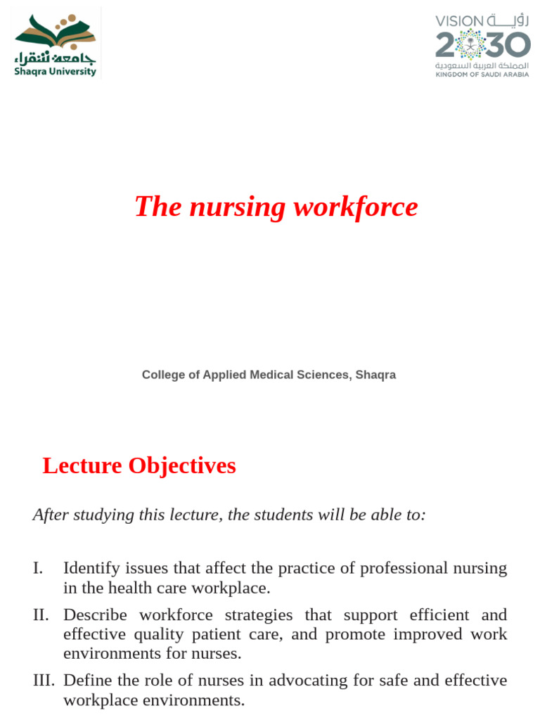 Lecture (7) The Nursing Workforce | PDF | Nursing | Labour Economics