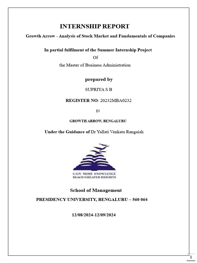 Final Internship Report Gowth Arrow | PDF | Market Trend | Computer ...