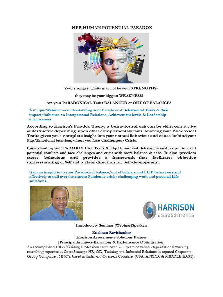 E-Human Potential Paradox-Webinar Flyer-NV 2021 | PDF