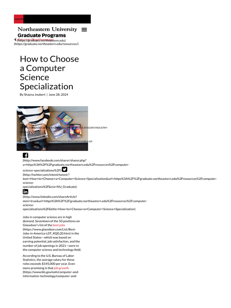 Computer Science Specializations - Choosing The One For You | PDF ...