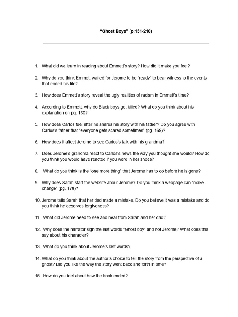 Insights from "Ghost Boys" Analysis | PDF