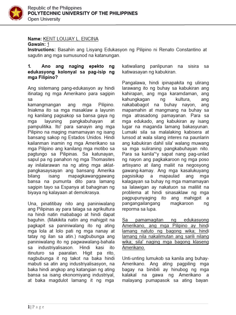 Gawain1 - Encina, Kent Loujay L. | PDF