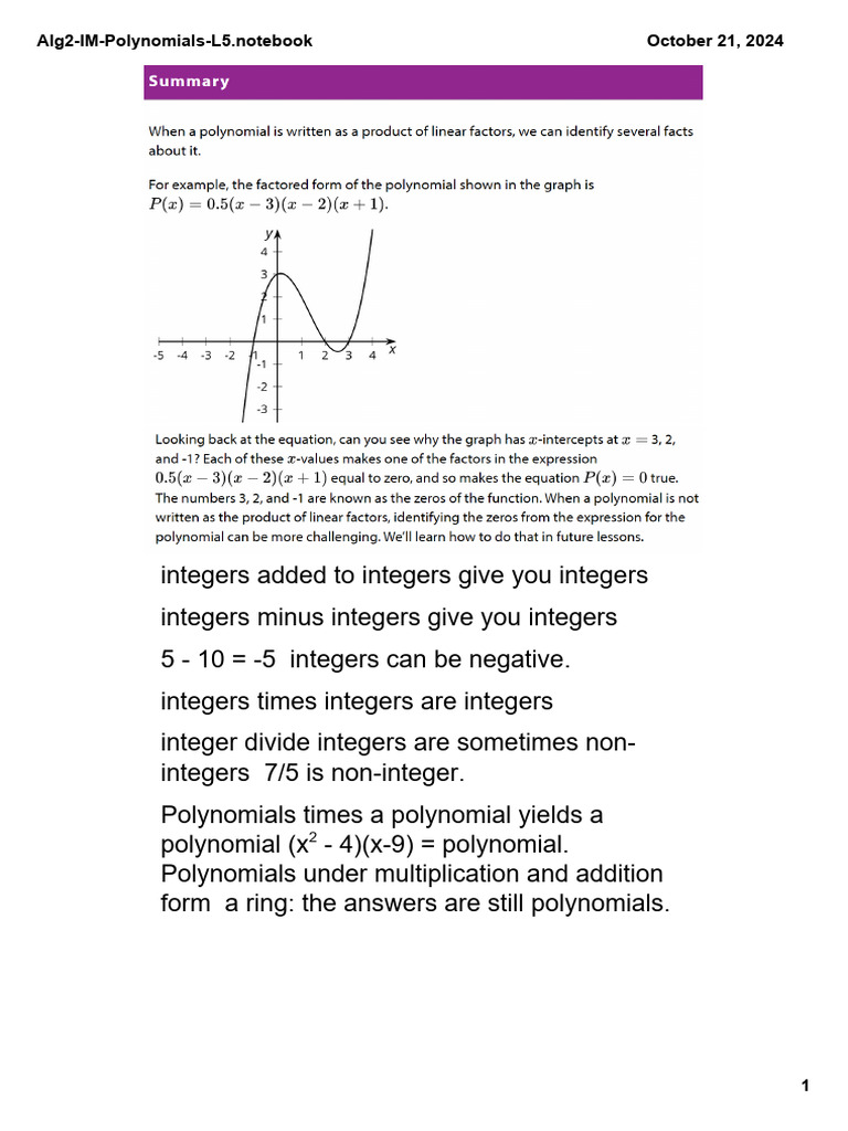 ZeroesIntercepts | PDF | Polynomial | Integer