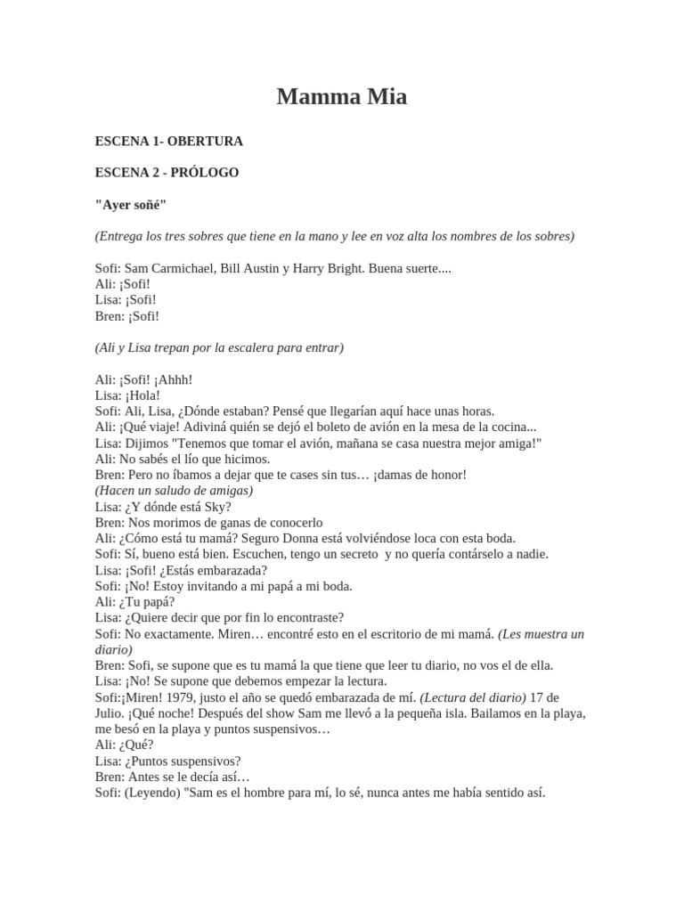 Mamma Mía | PDF