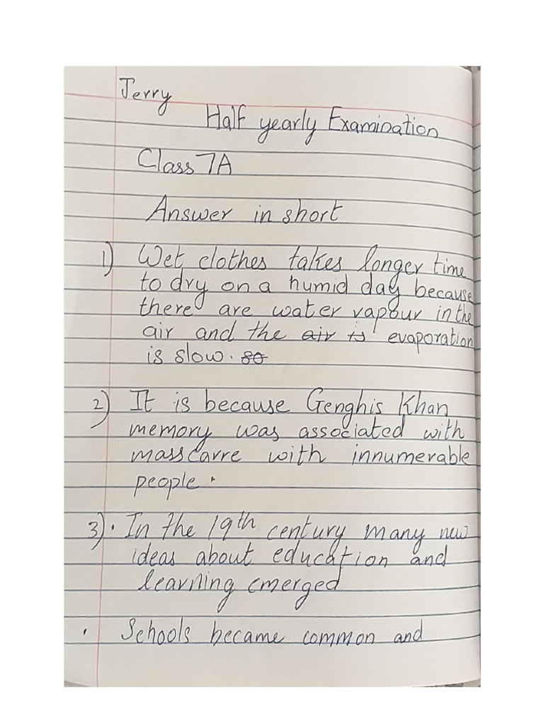 Jerry SST Half Yearly Test | PDF