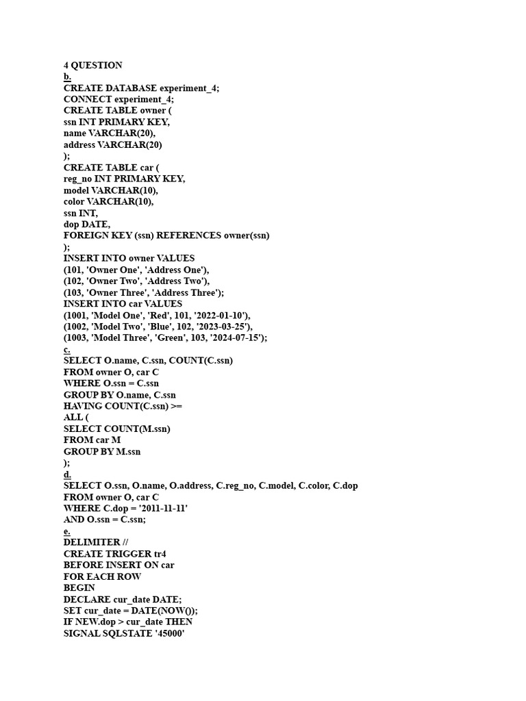 SQL Database Creation and Management | PDF