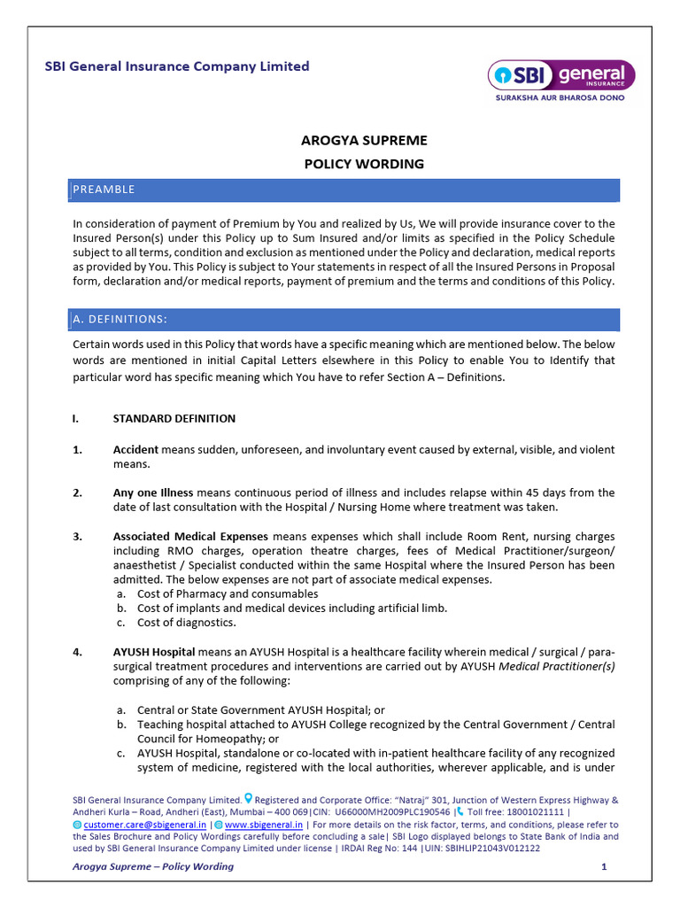 SBI HEALTH Policy | PDF | Myocardial Infarction | Heart