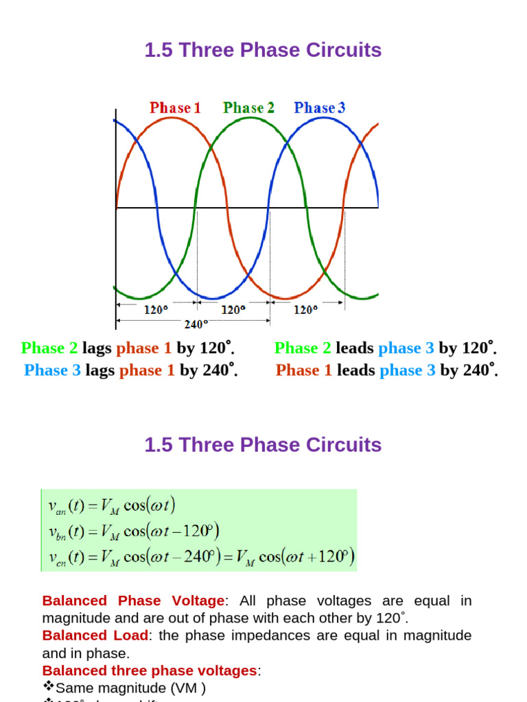 Balanced Three Phase Circuits | PDF