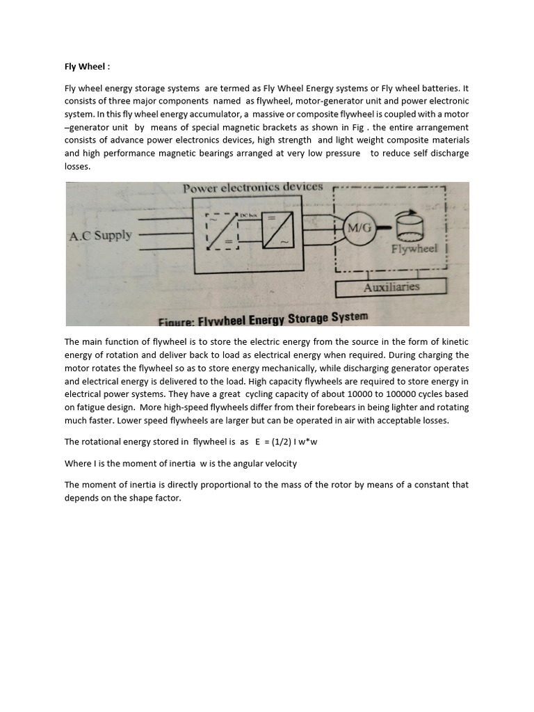 Flywheel Energy Systems Explained | PDF