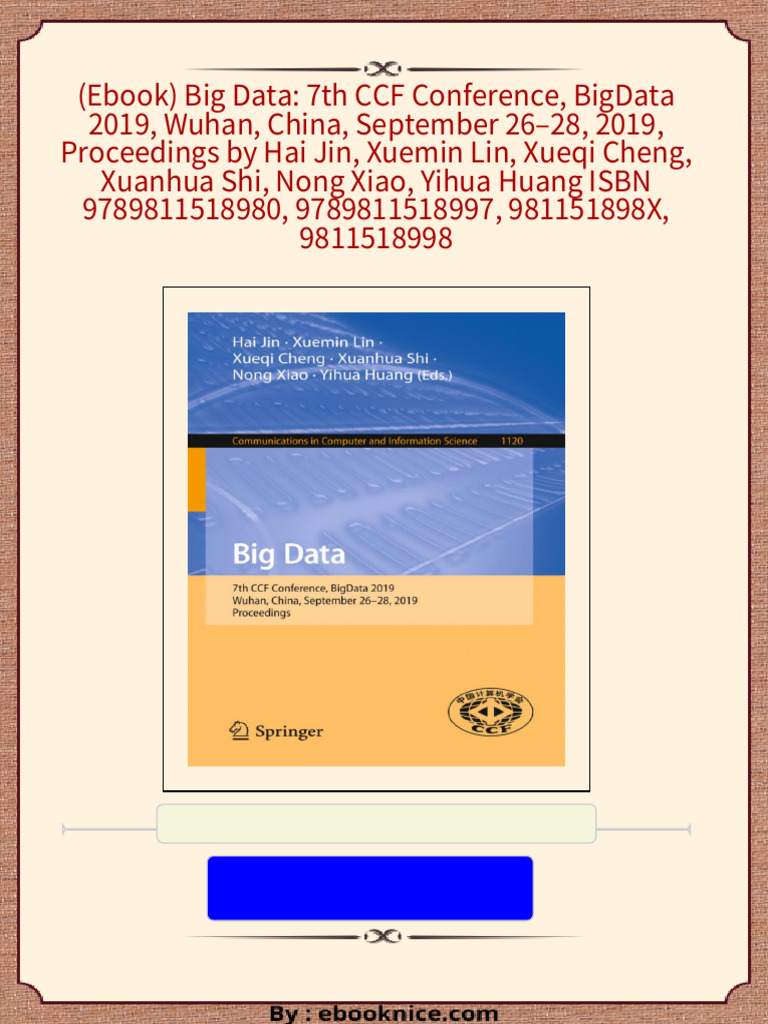 Download Complete (Ebook) Big Data: 7th CCF Conference, BigData 2019 ...