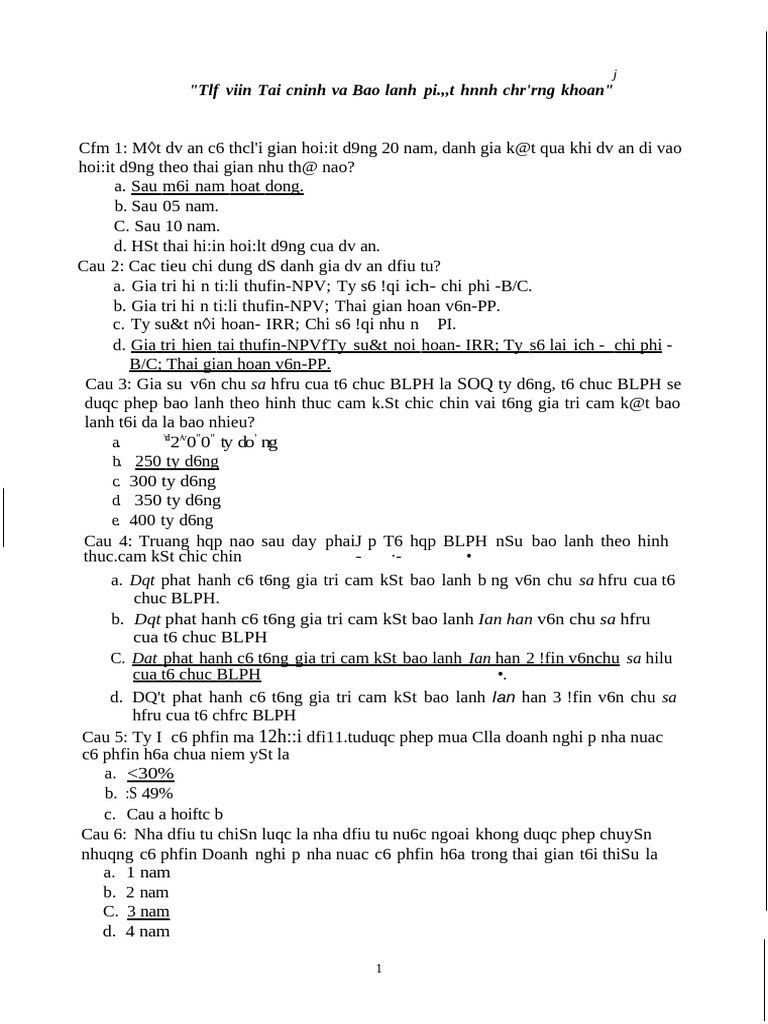 Tu Van TC Va BLPH _ de on Tap (1) | PDF