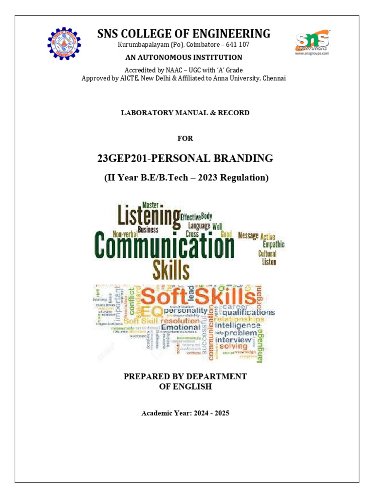 Personal Branding Laboratory Manual | PDF | Goal | Swot Analysis
