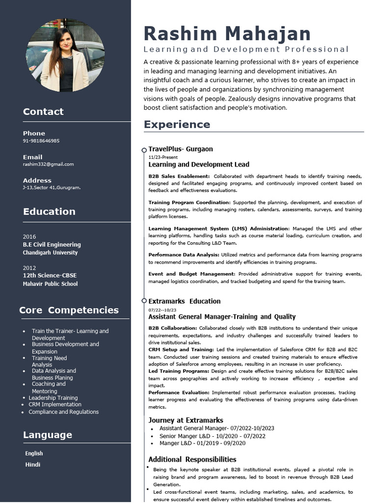 Rashim Mahajan - Resume | PDF | Learning | Behavior Modification