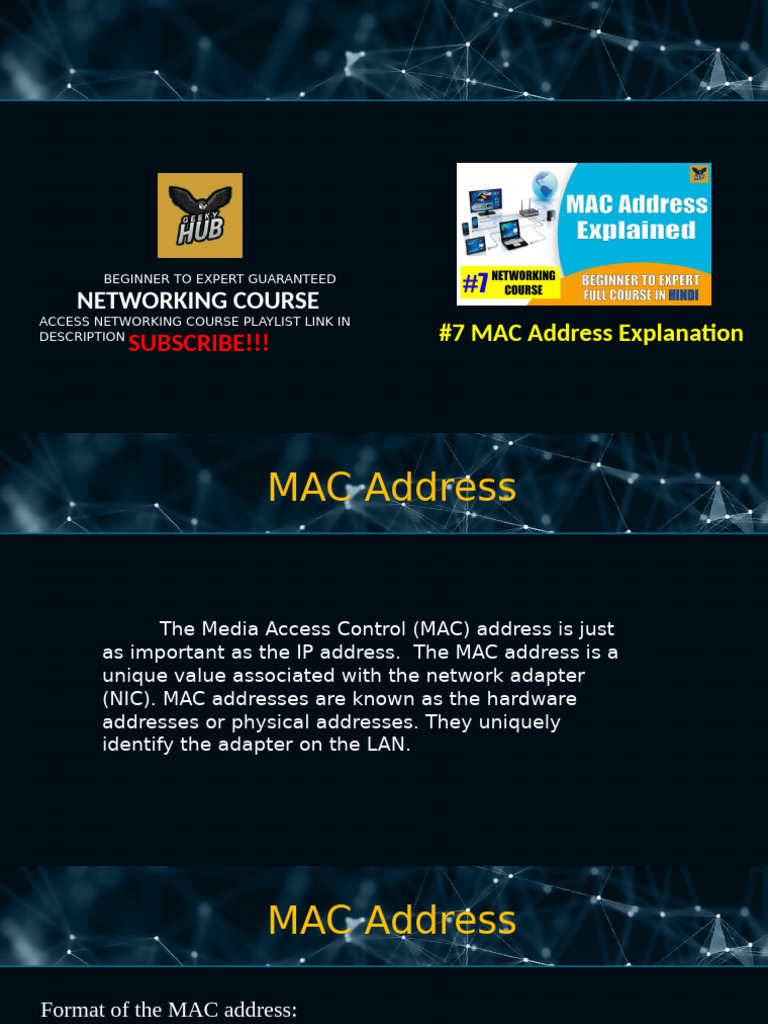 #7 What Is MAC Addess | PDF