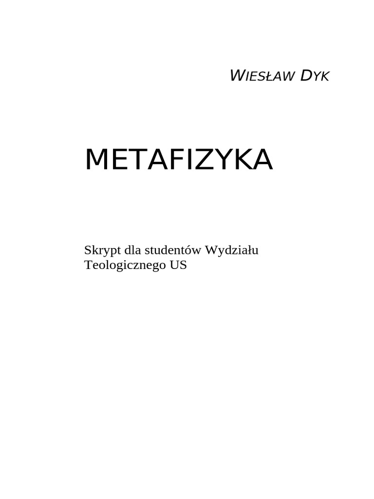 Metafizyka | PDF