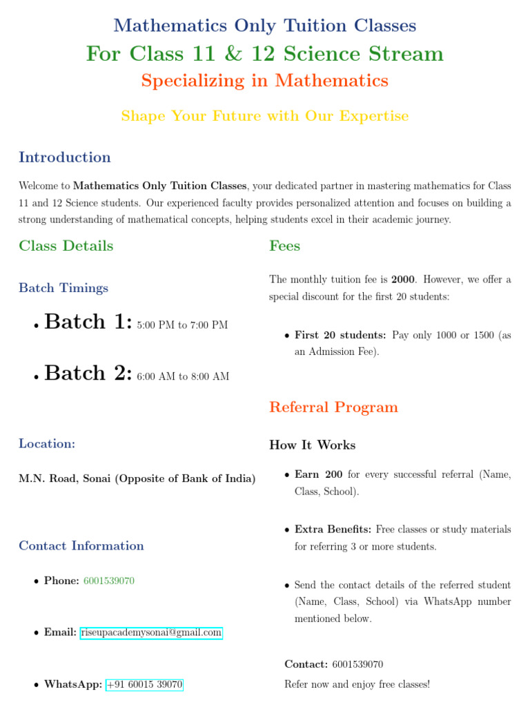 Mathematics Only (Limited Seats) | PDF | Behavior Modification | Cognition