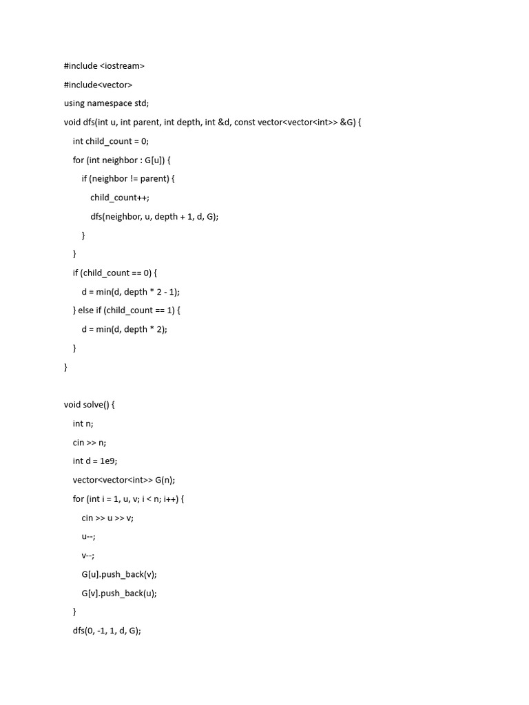 Codeforces Solution Infected Tree | PDF