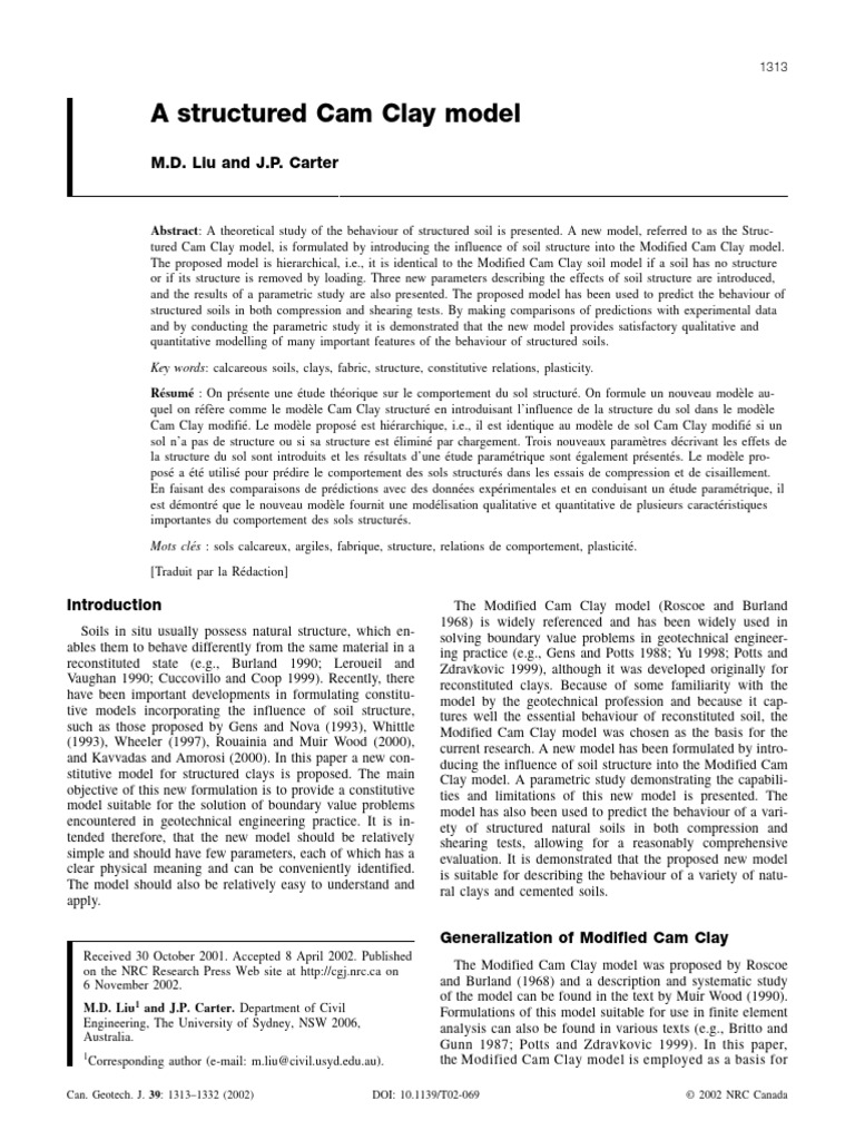 66 A Structured Cam Clay Model | PDF | Stress (Mechanics) | Deformation ...