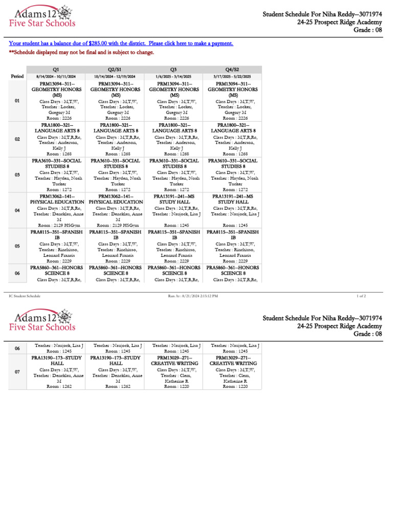 schedule4 school prs=ank | PDF