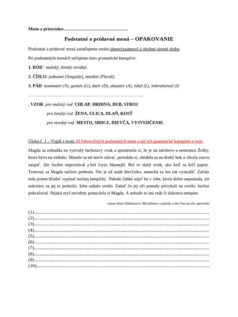 PL - Podstatné Meno | PDF