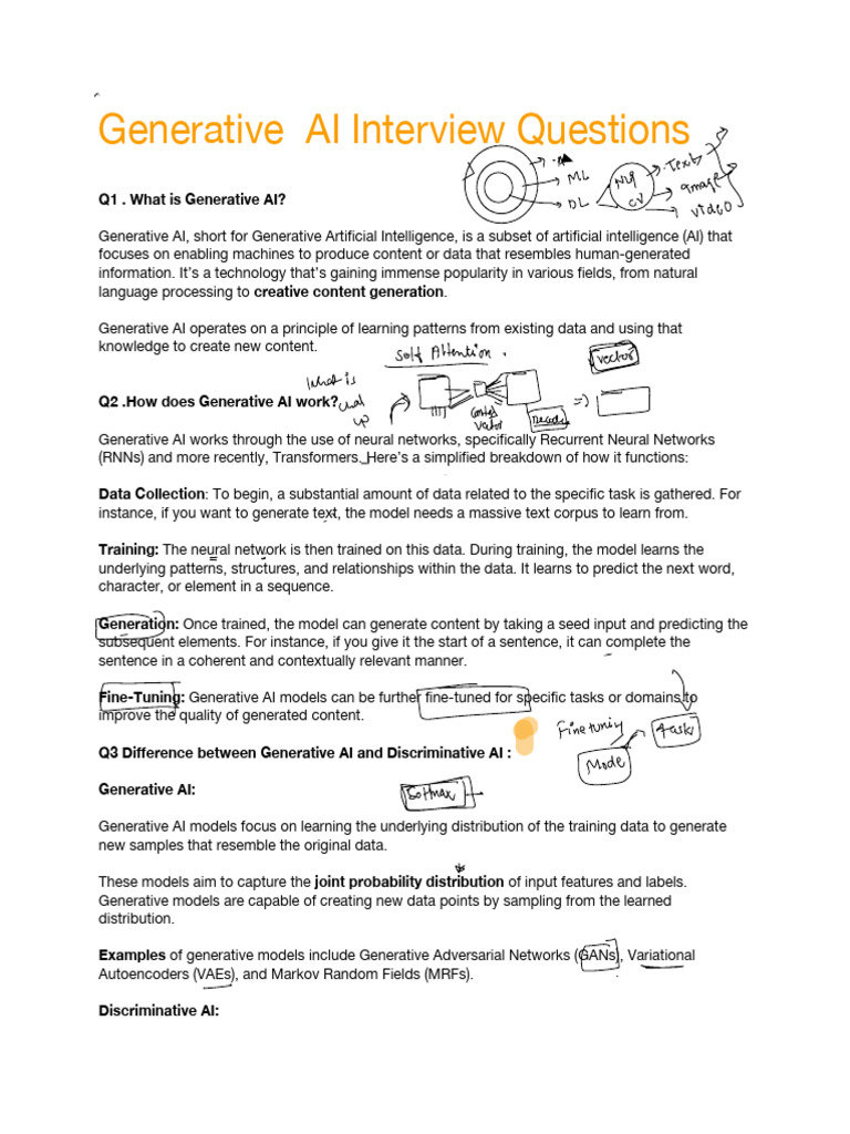 GenAI Interview Questions-1 | PDF | Artificial Intelligence | Intelligence (AI) & Semantics