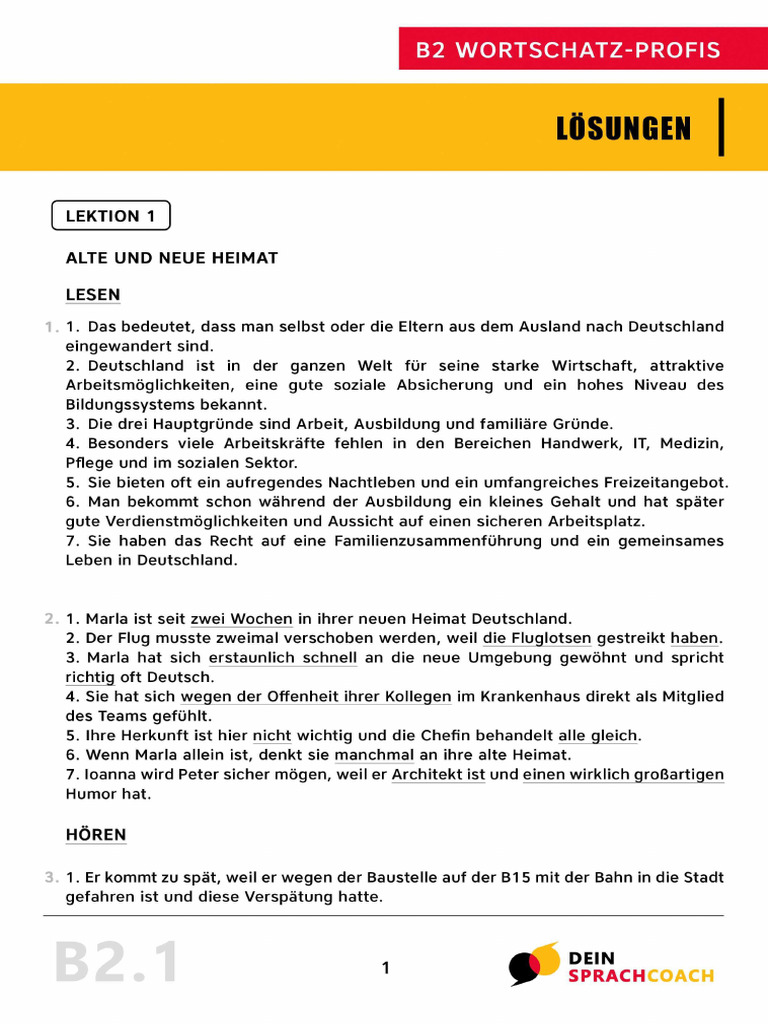 Lösungen b2 Wortschatz-Profis | PDF