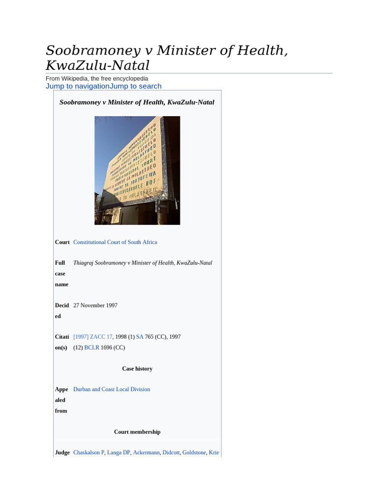 Summary Soobramoney | PDF | Justice | Crime & Violence