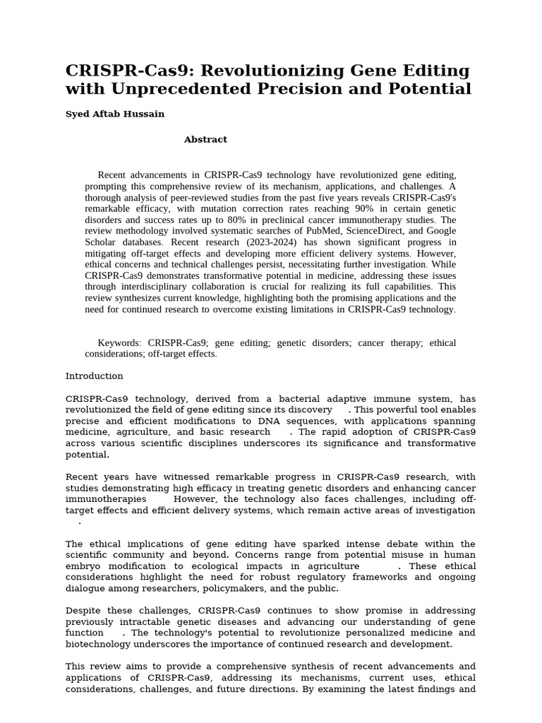 Crispr-Cas9 (AutoRecovered) | PDF | Crispr | Genetics