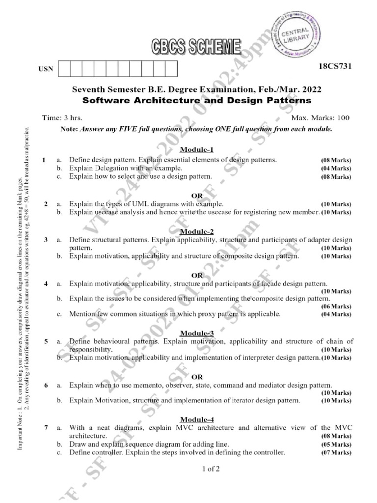 18CS731 Prevoius Year Paper | PDF