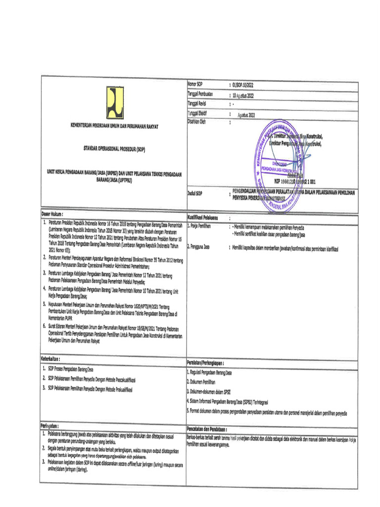 Peraturan LKPP Nomor 6 Tahun 2019 | PDF