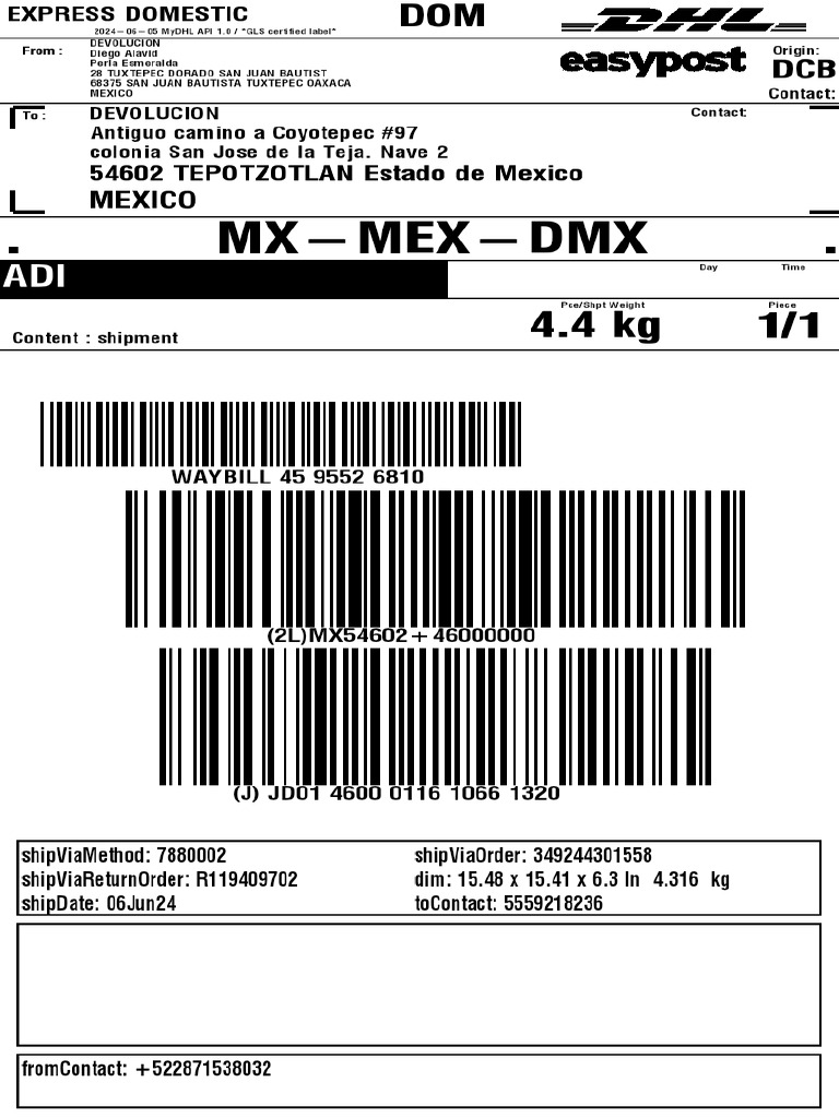 DHL LBL R119409702 | PDF